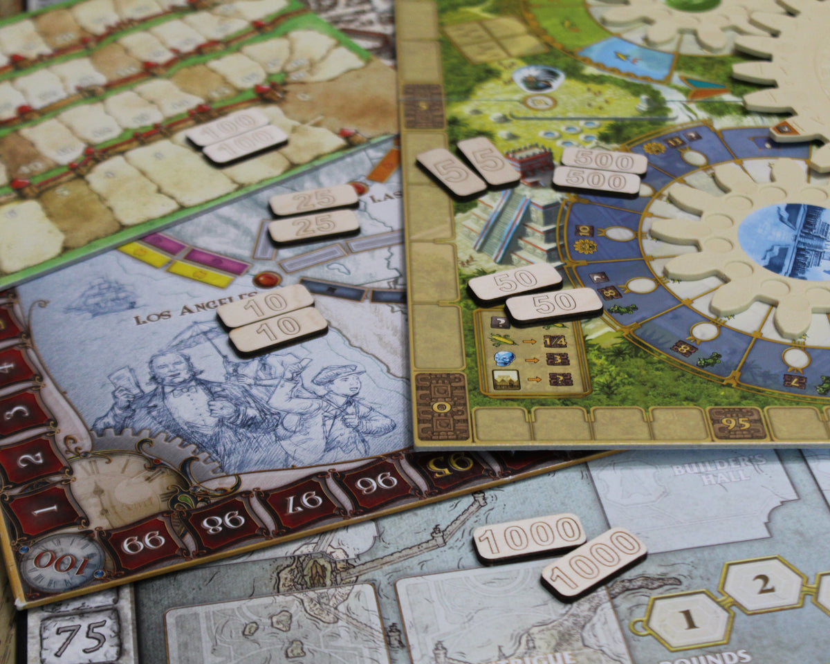 Point Counters for Board Games (1, 5, 10, 25, 50, 100, 500, and 1000 ...